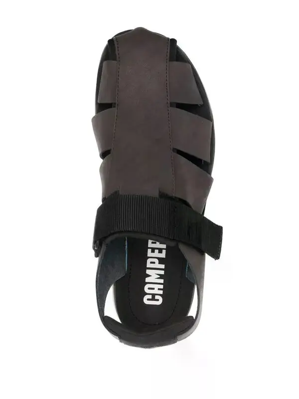 Camper Sandals With Strap Fastening And Chunky Sole - Brown