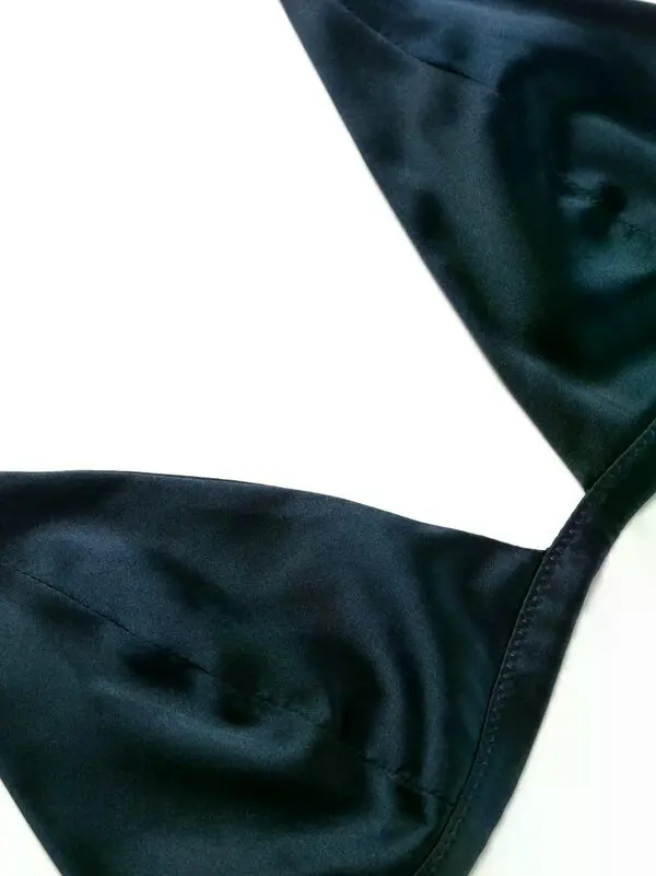 Kiki De Montparnasse Triangle-cup Silk Bra - Blue