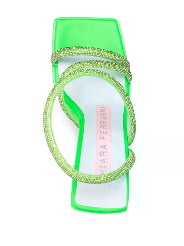CHIARA FERRAGNI 105mm Crystal-strap Sandals - Green