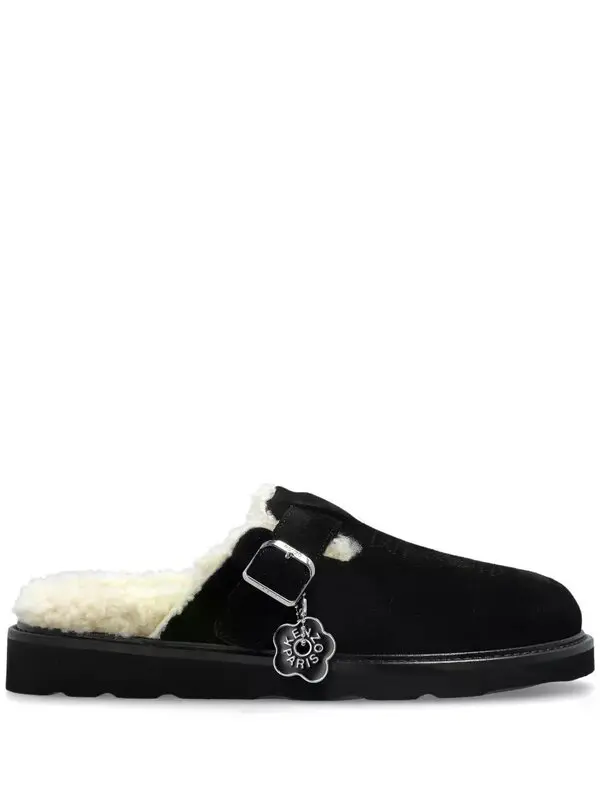 Kenzo Suede Boke Flower Motif Clogs