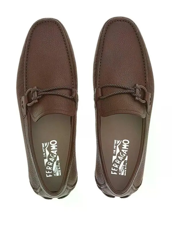 FERRAGAMO Gancini Ornament Driver Loafers