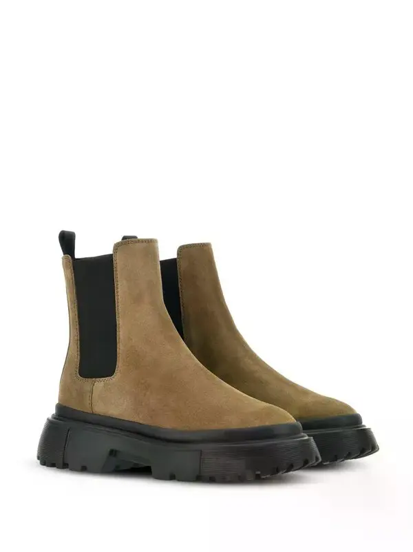 Hogan Suede Chelsea Boots With Chunky Sole - Neutrals