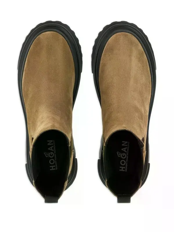 Hogan Suede Chelsea Boots With Chunky Sole - Neutrals