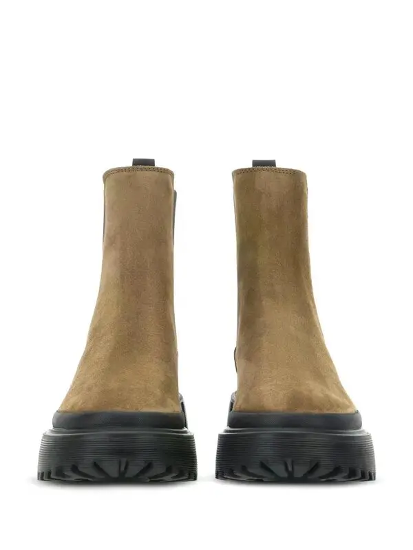 Hogan Suede Chelsea Boots With Chunky Sole - Neutrals