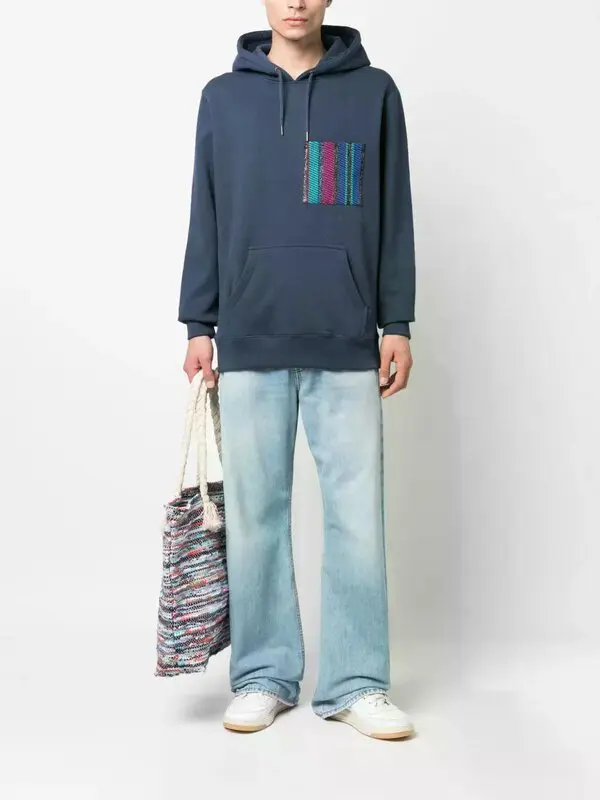 BENJAMIN BENMOYAL Striped Patch Organic Cotton Hoodie