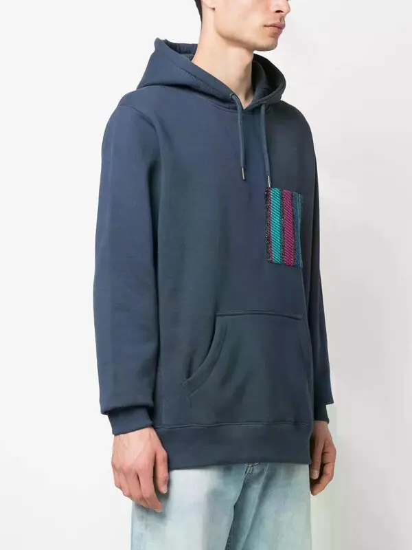 BENJAMIN BENMOYAL Striped Patch Organic Cotton Hoodie