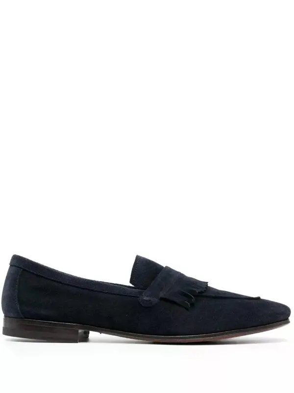 HENDERSON BARACCO Suede Loafers With Fringe Detailing - Blue