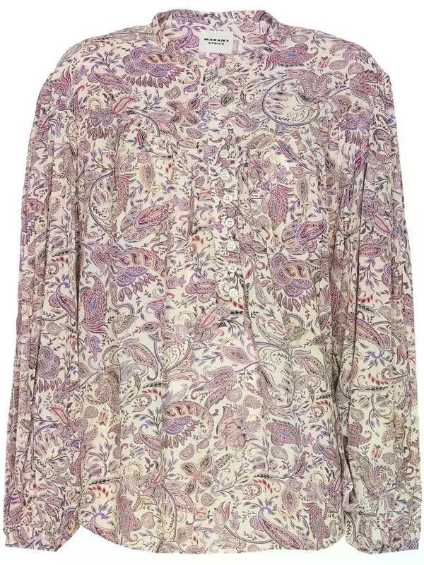 MARANT ETOILE Paisley Print Pleated Shirt - Neutrals
