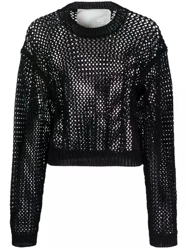 RAMAEL Cotton Open-knit Jumper - Black