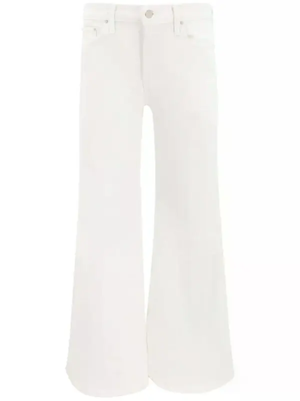 MOTHER The Twister Skimp High-rise Flared Jeans - White
