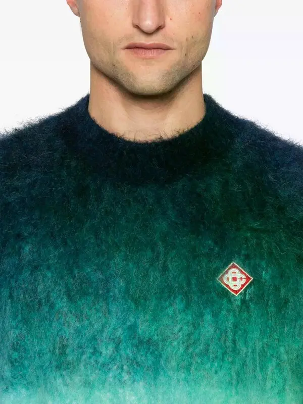 Casablanca Gradient Brushed Mohair Blend Sweater