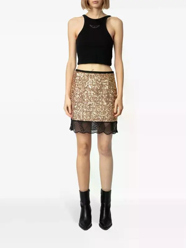 Zadig&Voltaire Justicias Sequin And Lace Mini Skirt