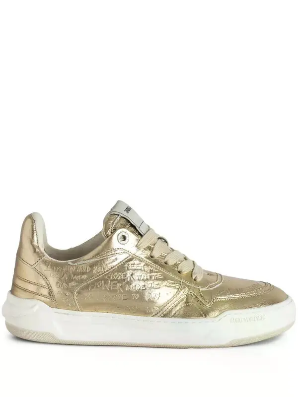Zadig&Voltaire Metallic Leather Lace-up Sneakers