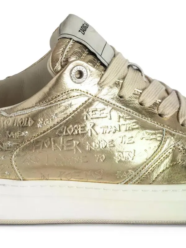 Zadig&Voltaire Metallic Leather Lace-up Sneakers