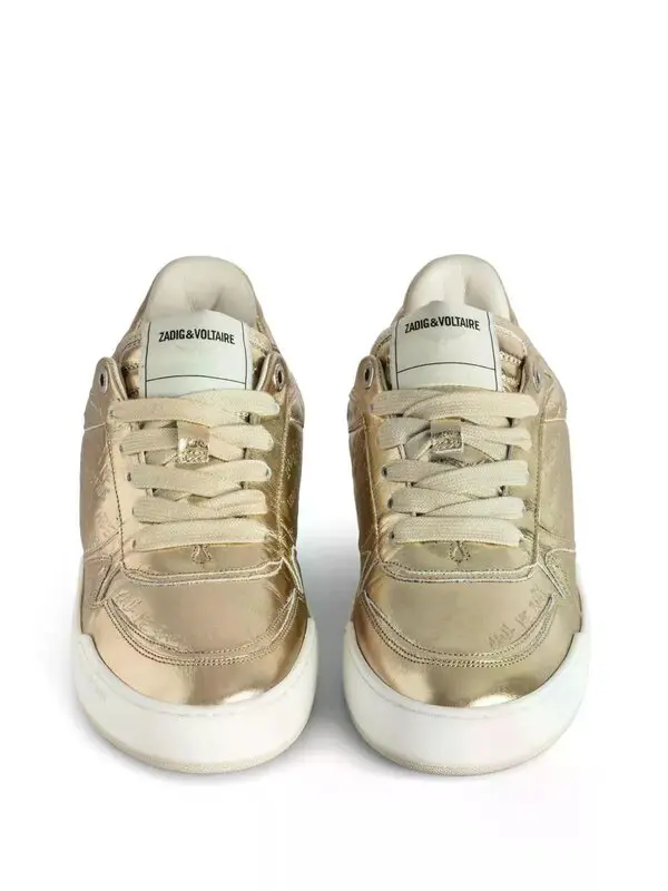 Zadig&Voltaire Metallic Leather Lace-up Sneakers