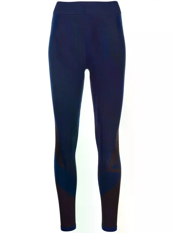 Y3 Seamless Colourblock-knit Tights - Black