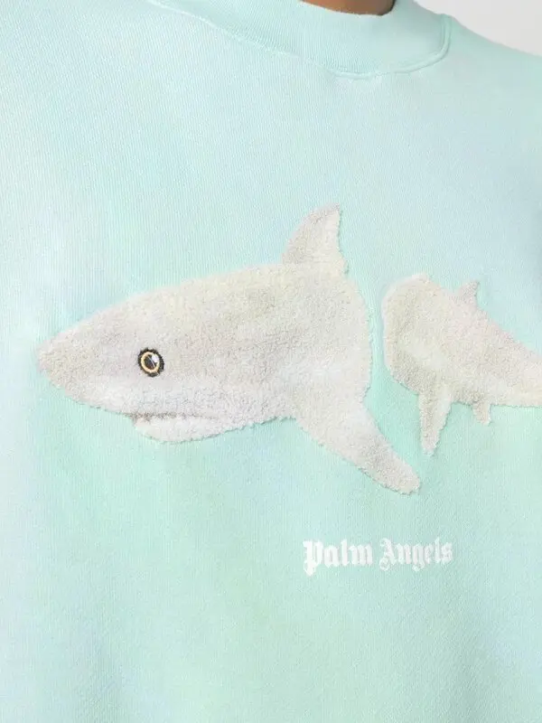 Palm Angels Broken Shark Cotton Sweatshirt