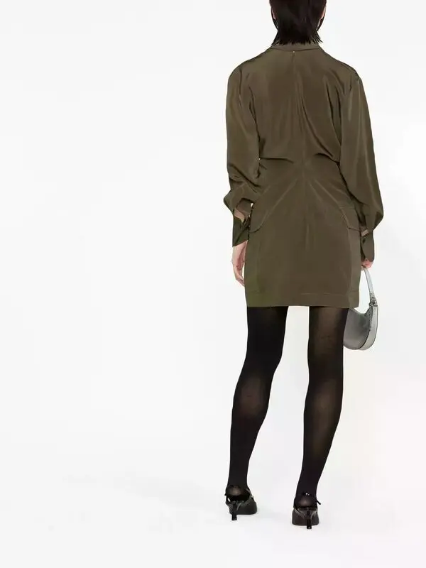 Victoria Beckham Flap-pocket Mini Dress - Green