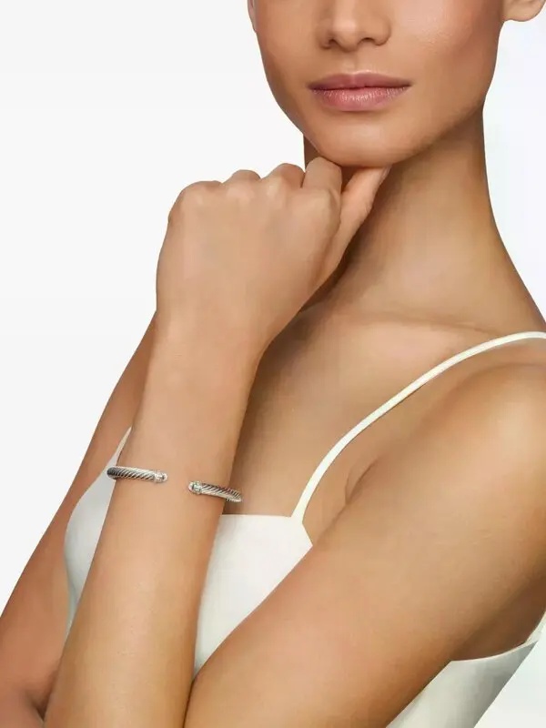 David Yurman Sterling Cable Diamond Bracelet - Silver