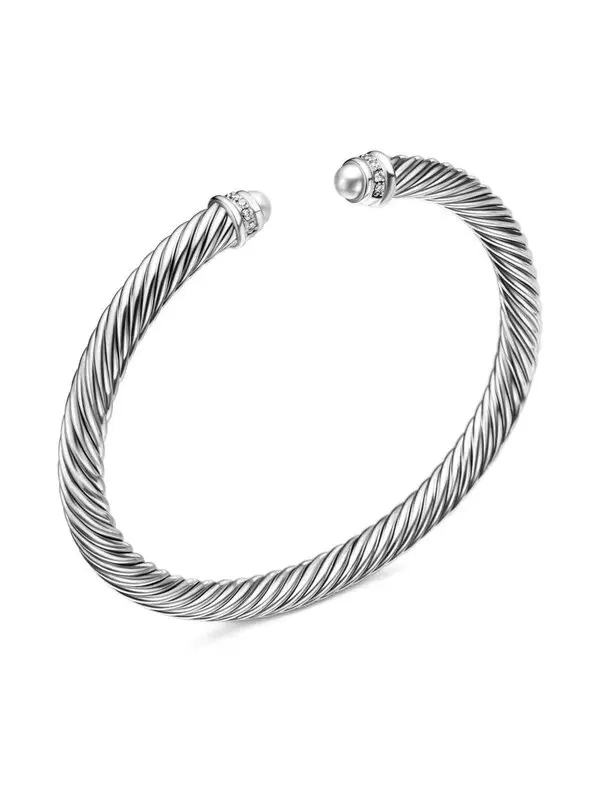 David Yurman Sterling Cable Diamond Bracelet