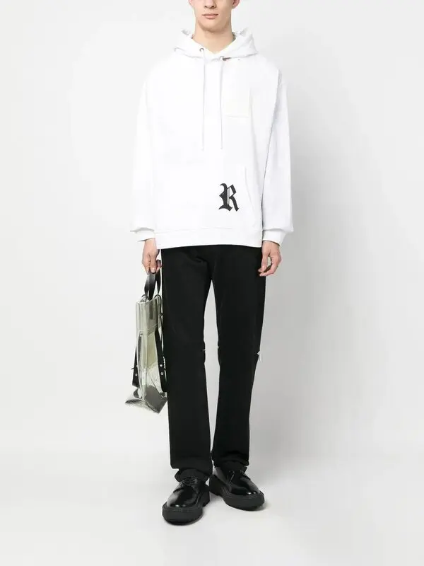 Raf Simons Logo Patch Hoodie - White