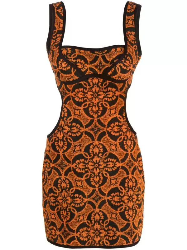 MARINE SERRE Cut-out Mini Dress - Red