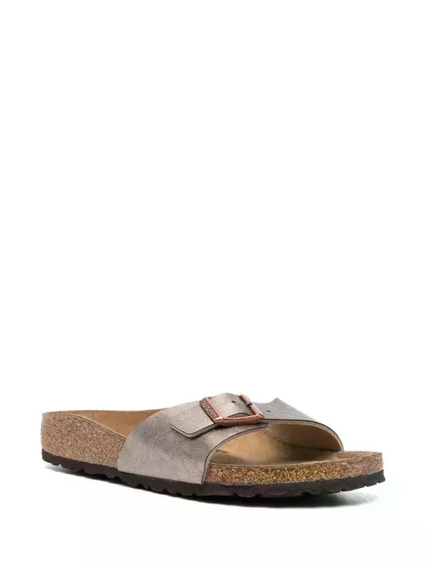 BIRKENSTOCK Madrid Metallic-effect Leather Sandals - Grey