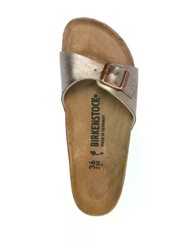 BIRKENSTOCK Madrid Metallic-effect Leather Sandals - Grey