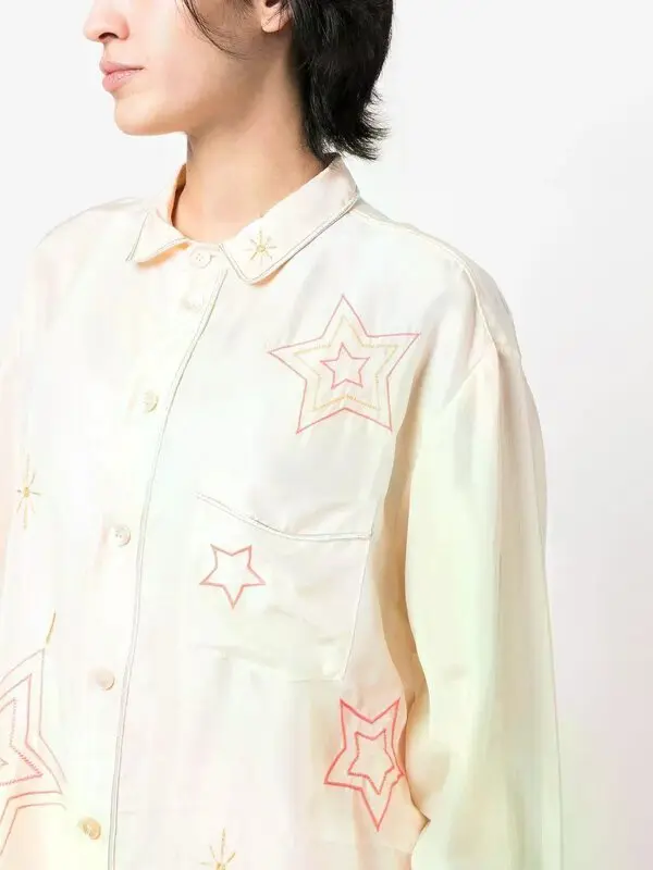 FORTE_FORTE Star Print Silk Shirt