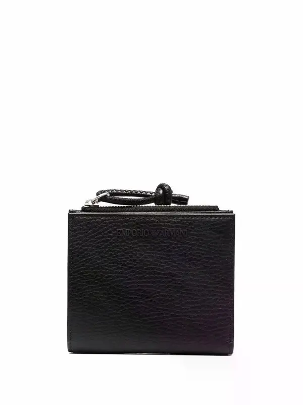 Emporio Armani Pebbled-effect Leather Wallet - Black