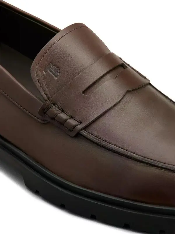 TOD'S Logo-embossed Calf Leather Loafers