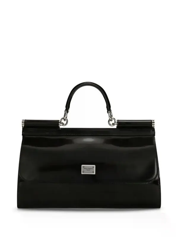 Dolce & Gabbana Kim Sicily Leather Tote Bag - Black
