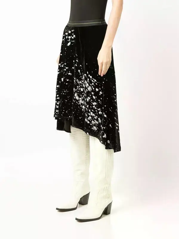 SANKUANZ Spray Paint Velour Skirt