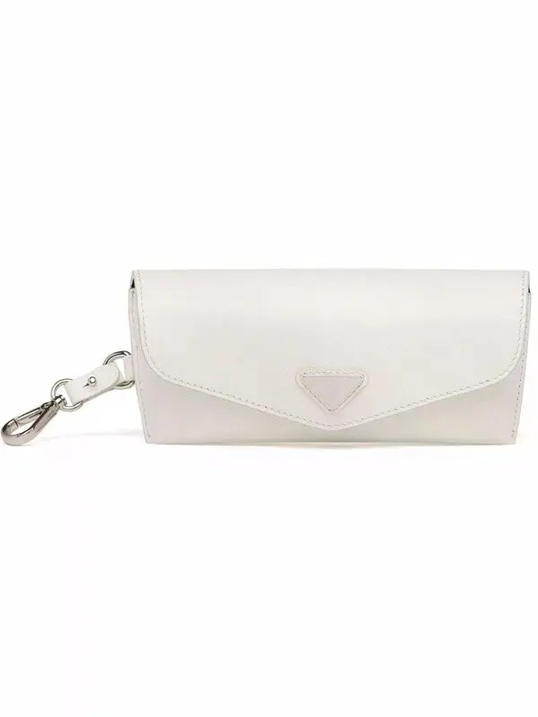 Prada Logo Plaque Sunglasses Case - White