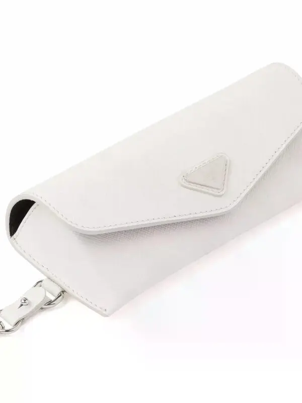 Prada Logo Plaque Sunglasses Case - White