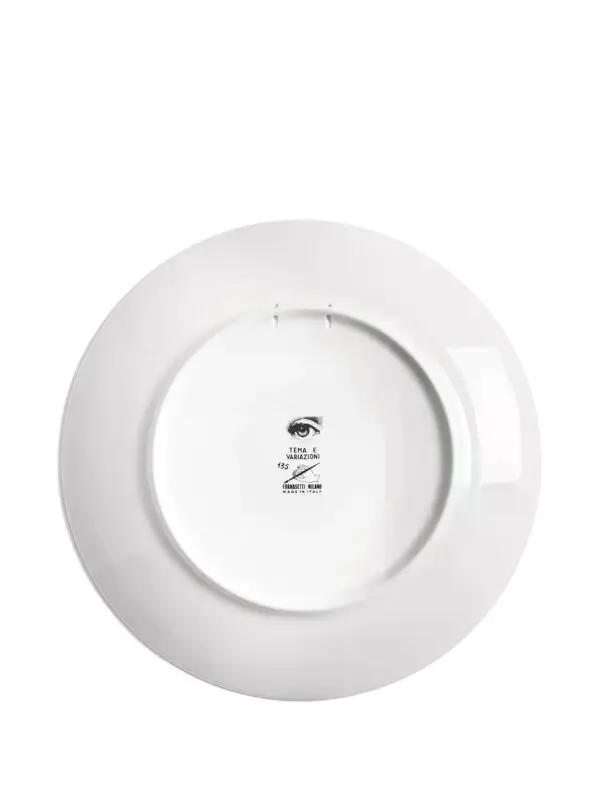 FORNASETTI Tema E Variazioni Porcelain Plate - White
