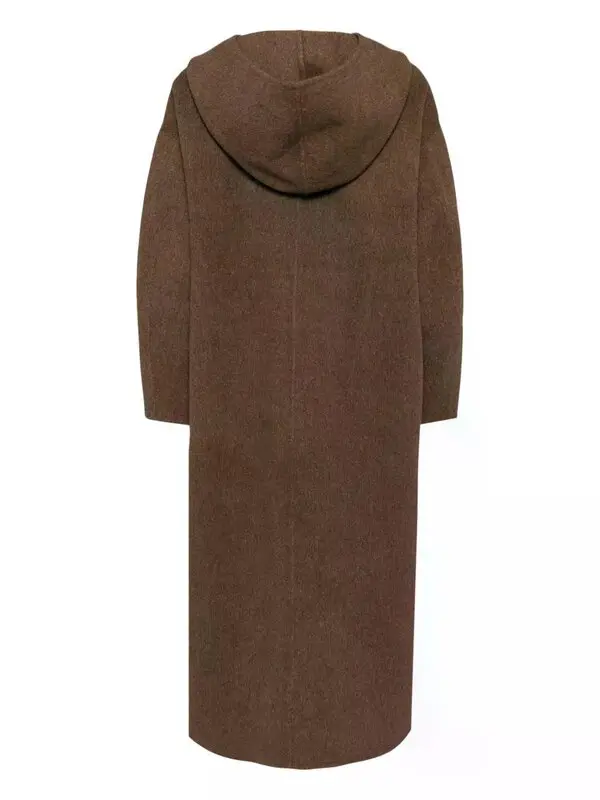 Goen.j Zip-up Hooded Wool Coat - Brown