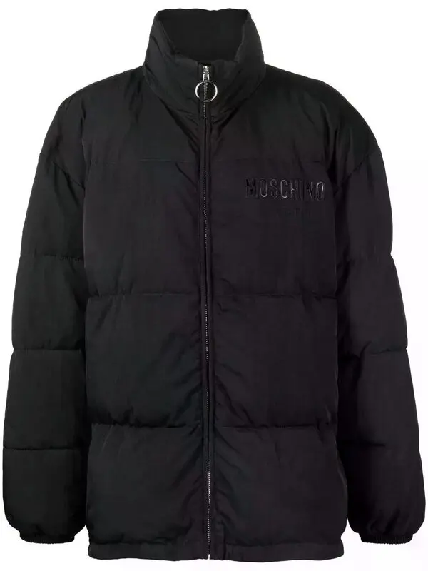 Moschino Print Padded Coat - Black