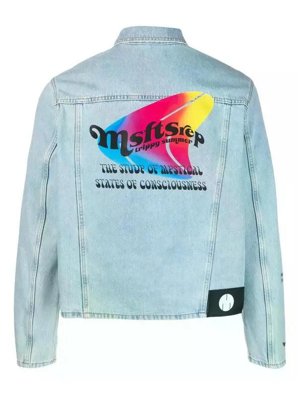 MSFTS Logo Print Denim Jacket