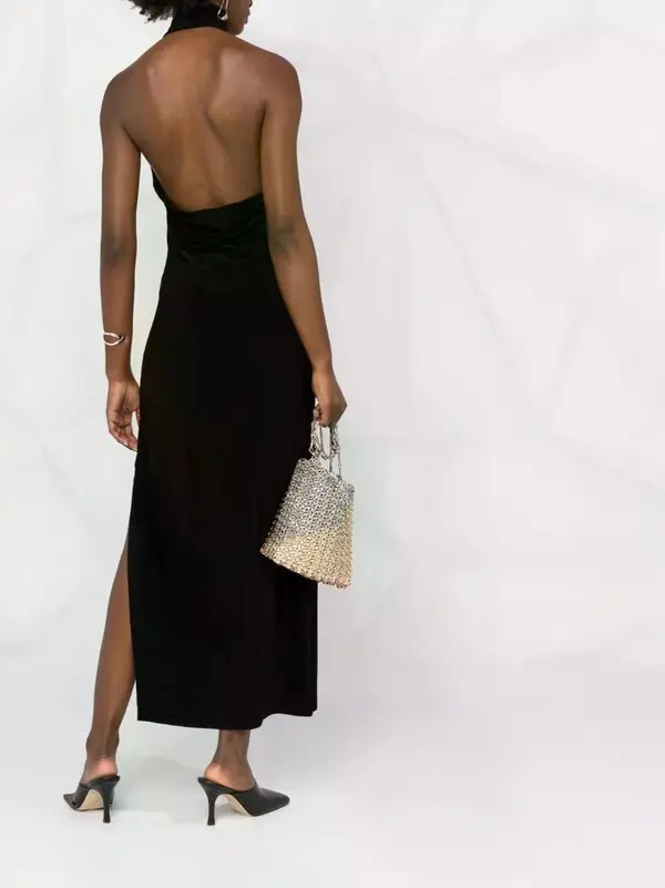 Norma Kamali Halterneck Maxi Dress With Side Slits