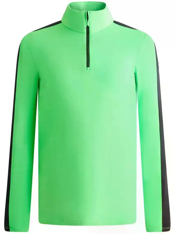 Fusalp Alpille Base Layer With Funnel Neck And Striped Detailing - Green