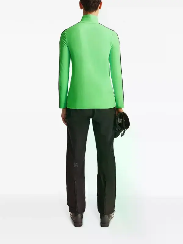 Fusalp Alpille Base Layer With Funnel Neck And Striped Detailing - Green