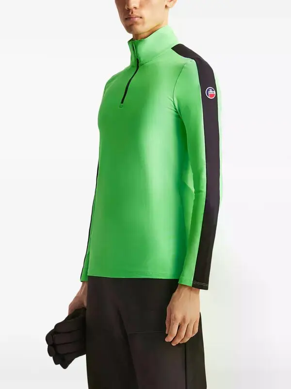 Fusalp Alpille Base Layer With Funnel Neck And Striped Detailing - Green