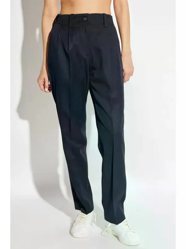 GOLDEN GOOSE Navy Wool Blend Trousers - Blue