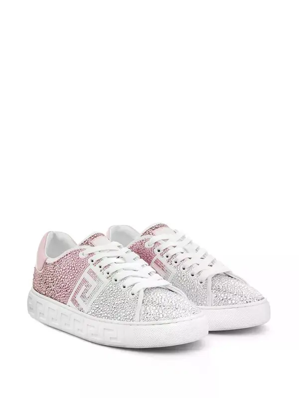 Versace Greca Crystal-embellished Low Top Sneakers