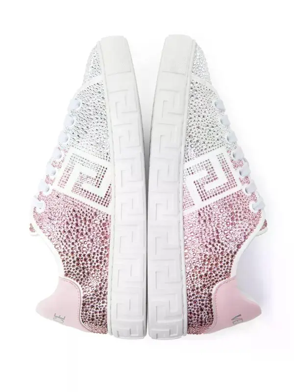 Versace Greca Crystal-embellished Low Top Sneakers