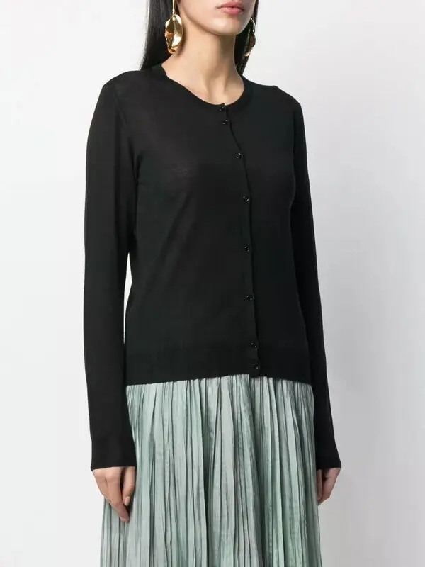 ROBERTO COLLINA Round Neck Cardigan With Ribbed Detailing