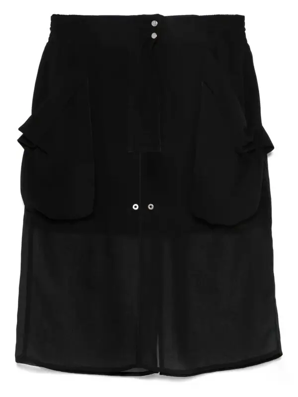 Pinko Sheer Panels Midi Skirt - Black