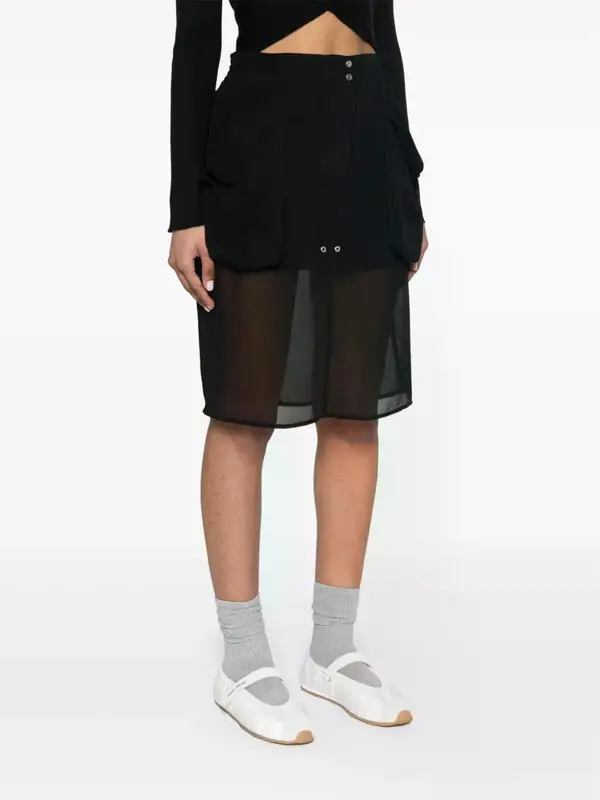 Pinko Sheer Panels Midi Skirt