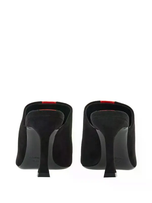 FERRAGAMO 85mm Suede Mules With Stripe Detailing